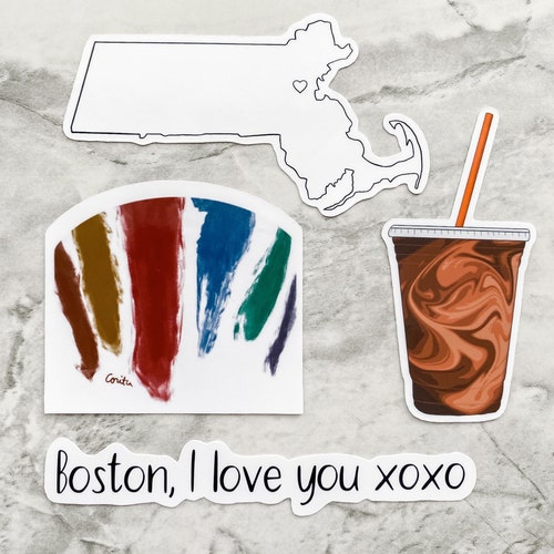 Boston Rainbow Swash Sticker Laptop Sticker Journal - Etsy