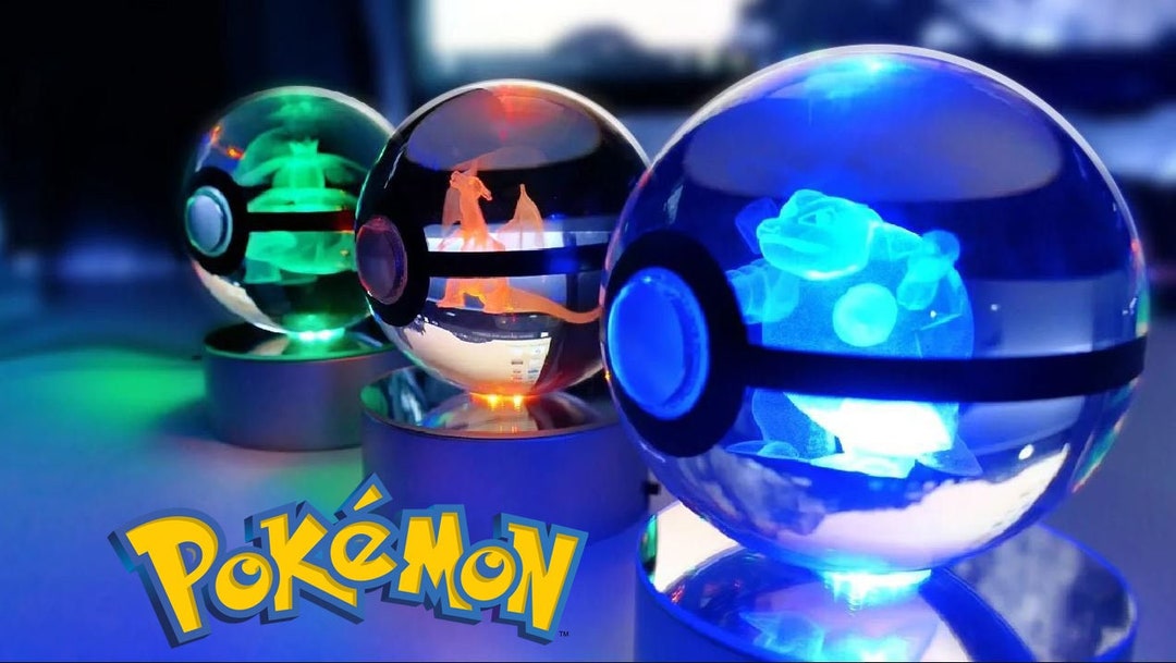 Pokemon 80MM Crystal Engrave Gifts for Him Pikachu Gengar Charmander ...