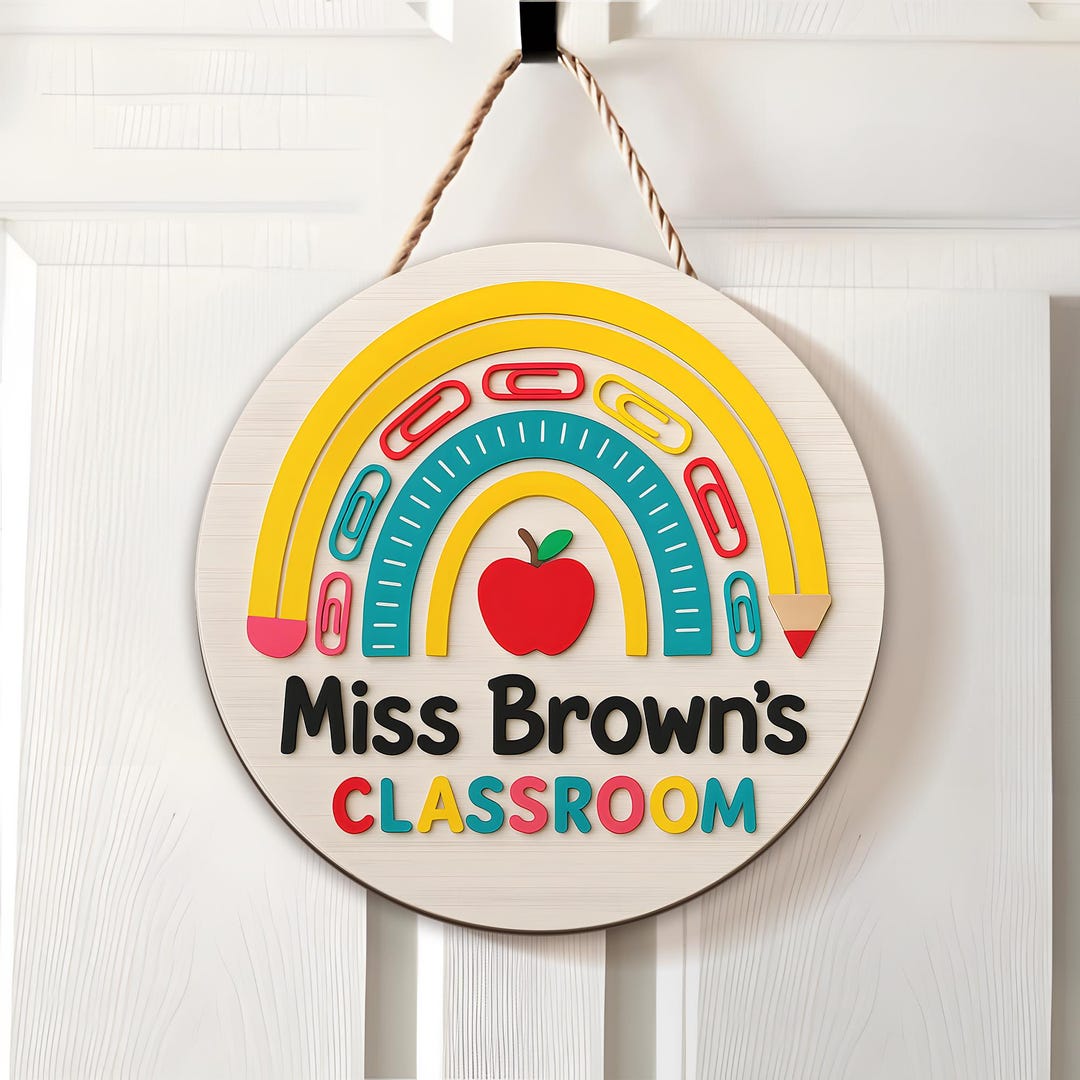 Personalized Teacher Door Sign, Teacher Name Sign, Teacher Door Hanger ...
