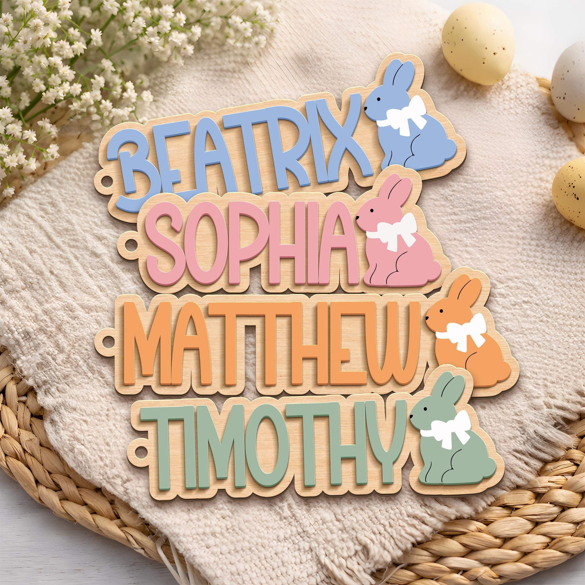 Personalized Easter Bunny Name Tag – Custom Kids Gift - Etsy