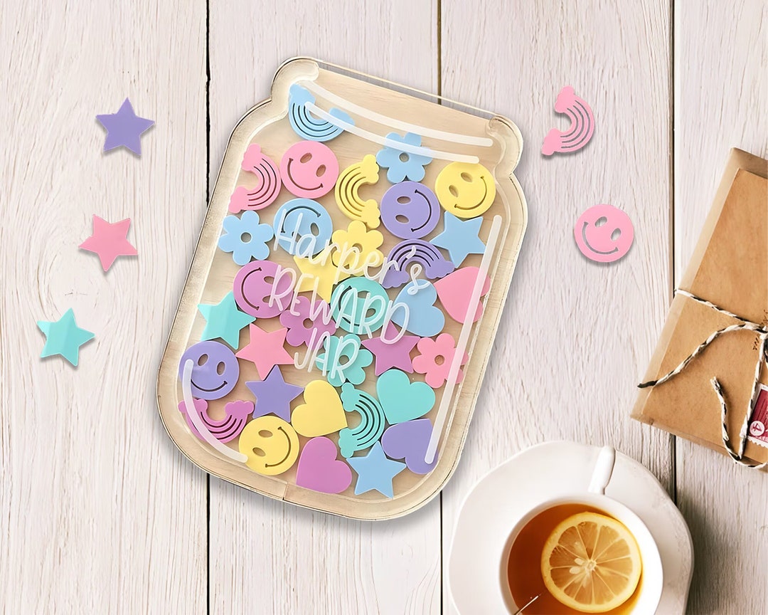 Personalized Stars Reward Jar for Kids, Token Jar System, Customizable ...