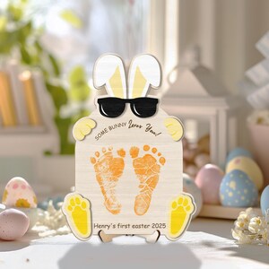 Baby's First Easter, My First Easter, Baby Footprint Sign, Baby ...