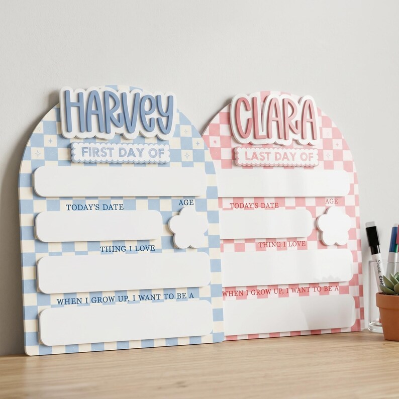 Personalized First Day of School Sign, Back to School Board, Custom 3D ...