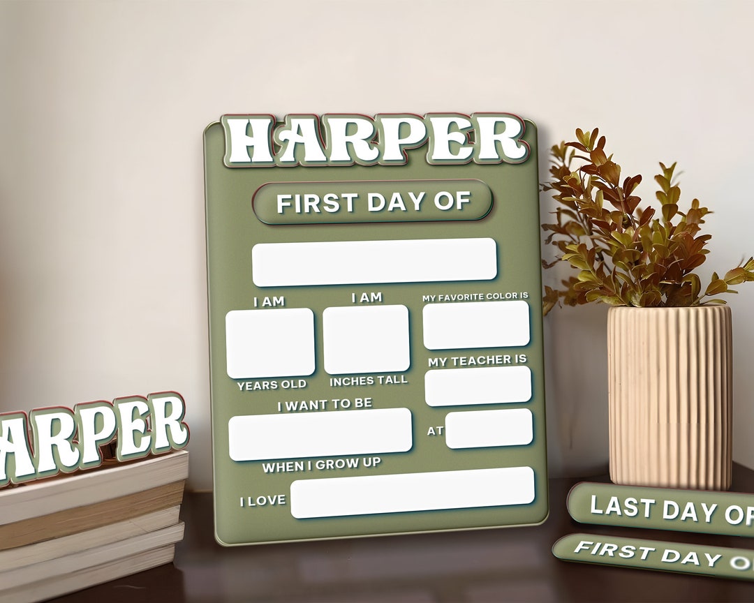 Acrylic First Day of School Sign, Personalized School Sign, Back to ...