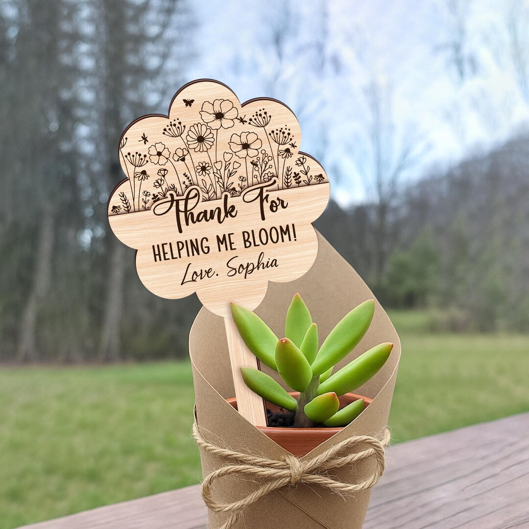 Teacher Gift Card Holder, Teacher Plant Sign, Teacher Appreciation Week ...