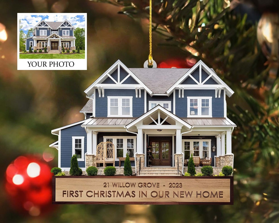 Custom House Photo Ornament, New House Ornaments, Family Ornament ...
