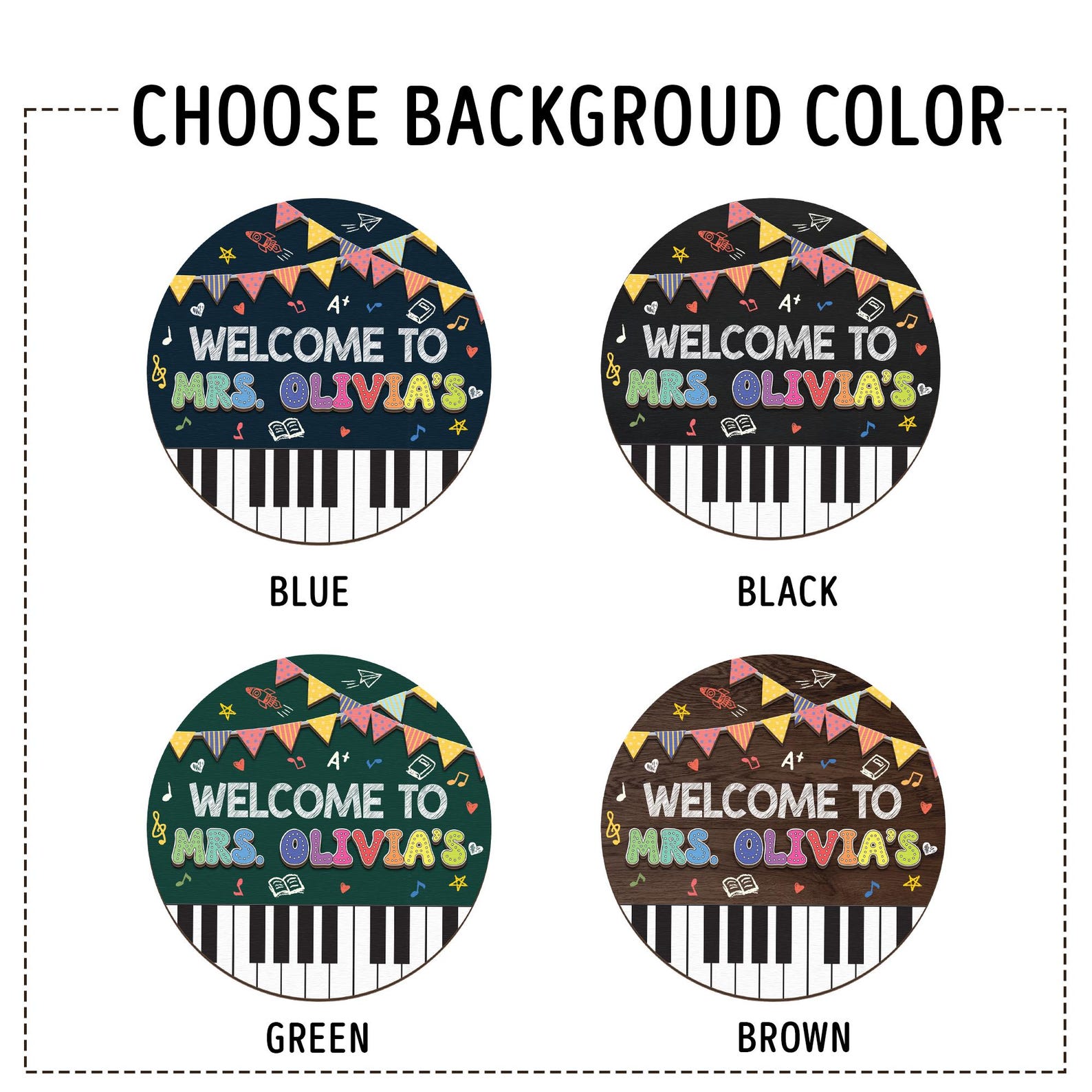 Personalized Teacher 3D Door Sign, Welcome Music Class Sign, Welcome ...