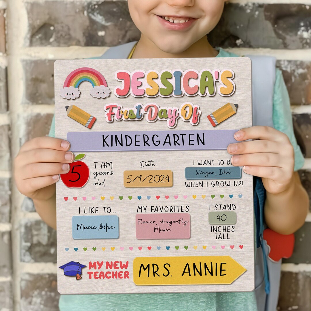 Personalized First Day of School Sign, First and Last Day School Sign ...