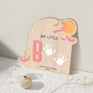 DIY Halloween Handprint Art, My Little Boo Sign, Halloween Kid Craft ...