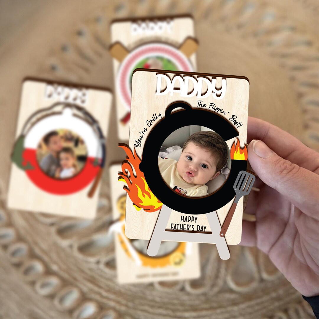 Personalized Father’s Day Photo Magnet Frame, Custom Picture Magnet ...