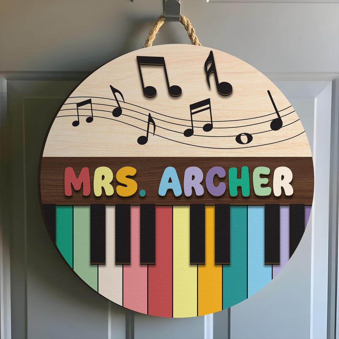 Personalized Teacher 3D Door Sign, Welcome Music Class Sign, Welcome ...