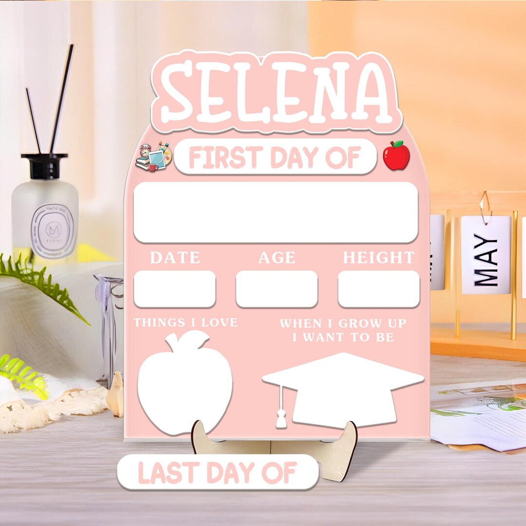 Personalized First Day of School Sign, Kindergarten First Day of School ...