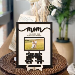 Custom Wooden Photo Plaque for Mom – Personalized Family Name Frame ...