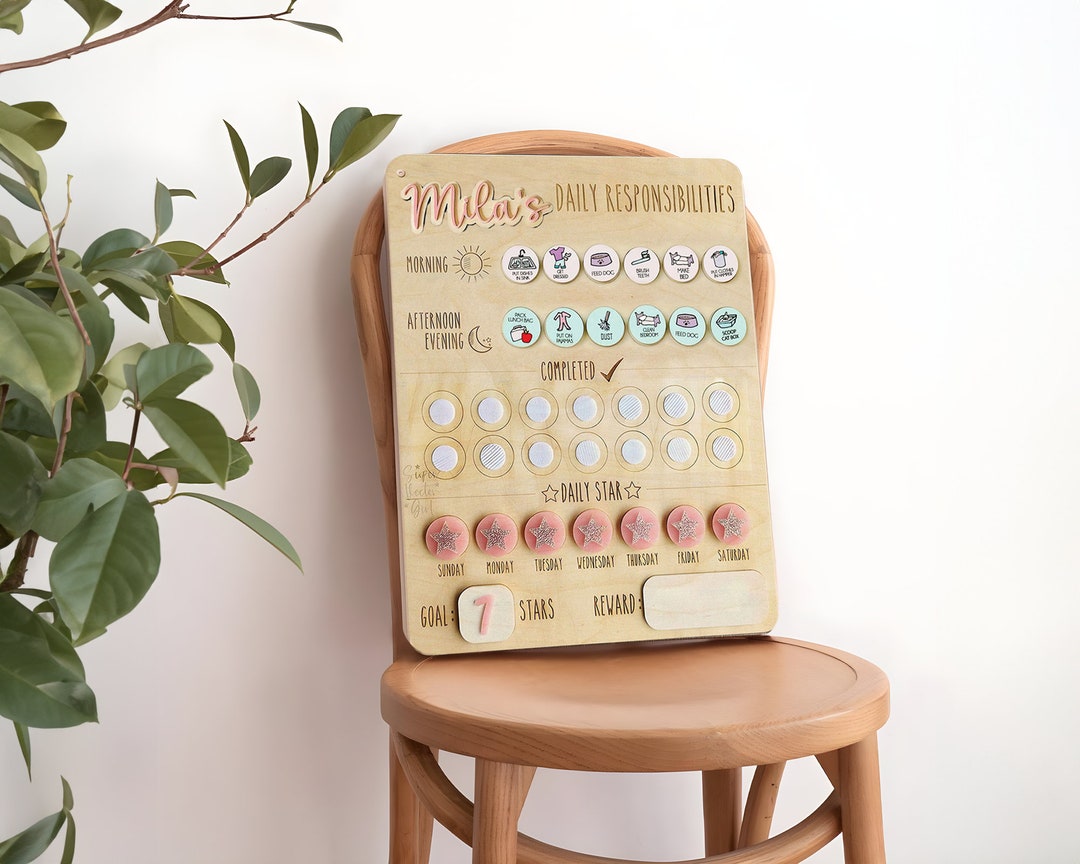 Daily Responsibilities Board Chore Chart for Kids, Daily Routine ...