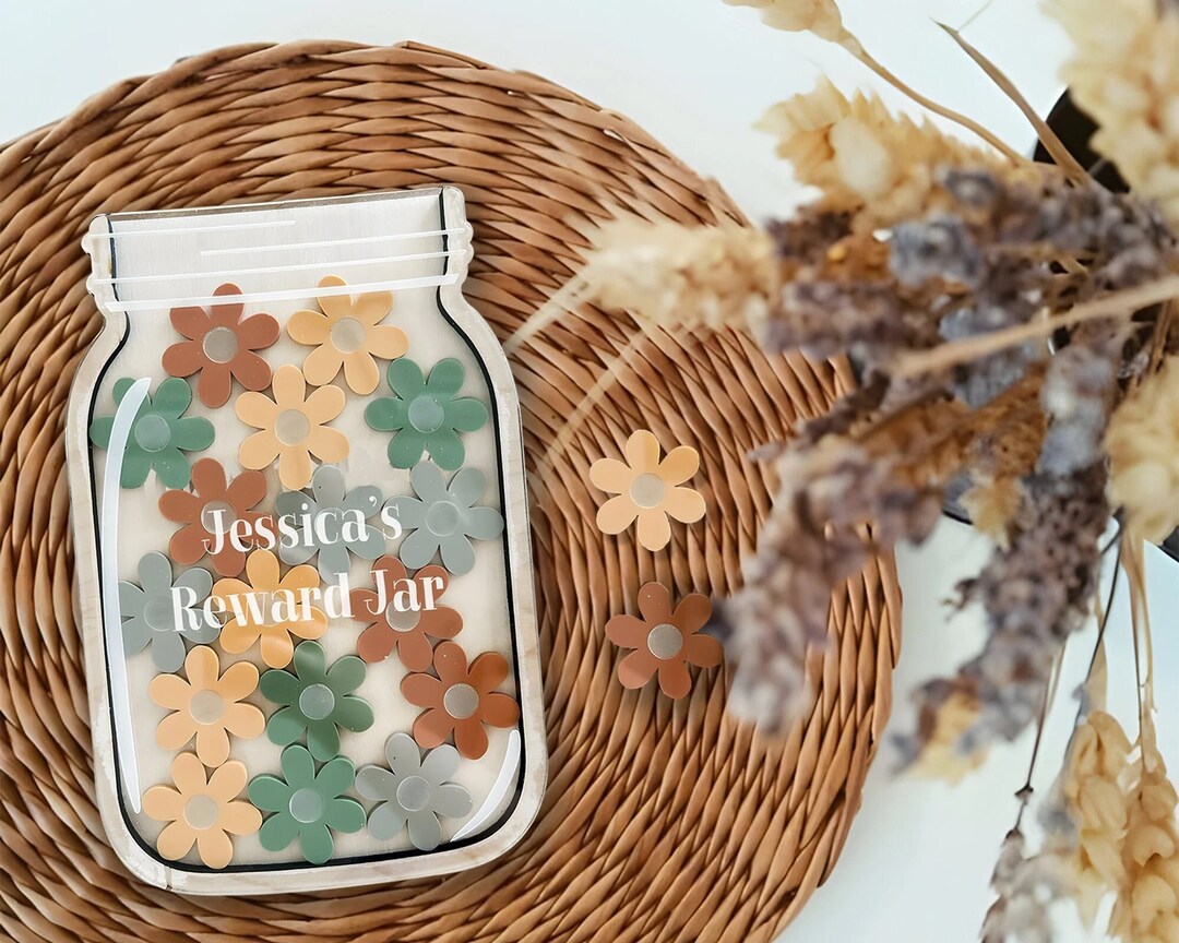 Personalized Stars Reward Jar for Kids, Token Jar System, Customizable ...