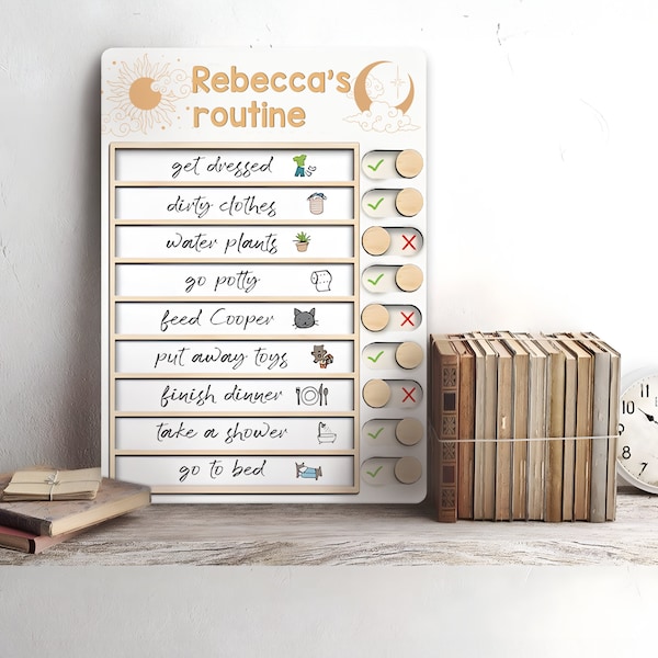 Tableau de routine bois - Etsy France