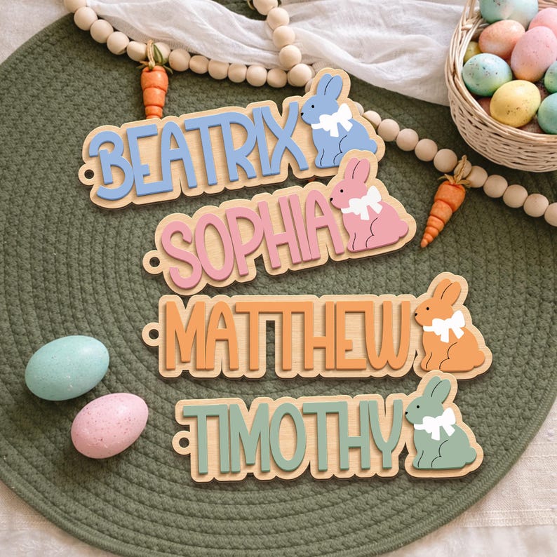 Personalized Easter Bunny Name Tag – Custom Kids Gift - Etsy