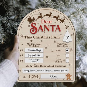 Dear Santa Board, Letter to Santa Board, Kids Christmas List Sign, Kids ...
