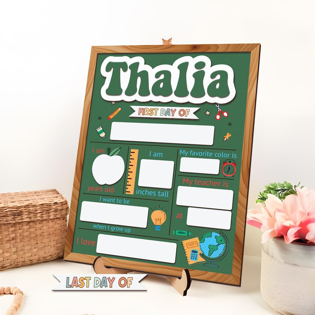 Back to School Board | Interchangable Name | First Day of School Sign ...