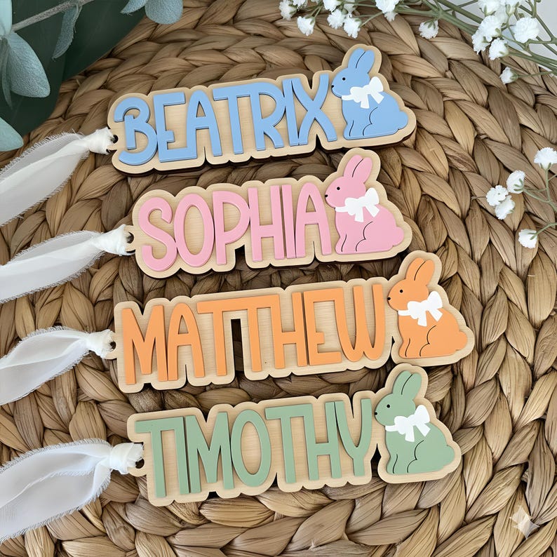 Personalized Easter Bunny Name Tag – Custom Kids Gift - Etsy