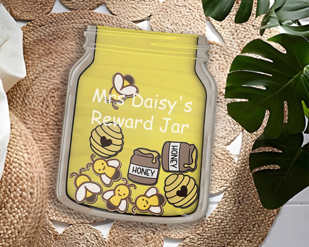 Lovely Bee Reward Jar, Personalized Gift for Teacher, Colorful ...