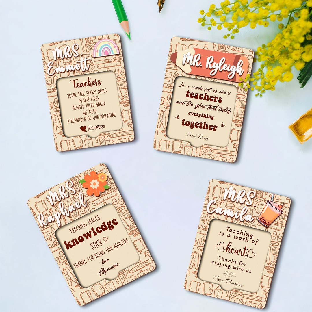 Teacher Sticky Note Holder, Post It Note Holder, Teacher Appreciation ...