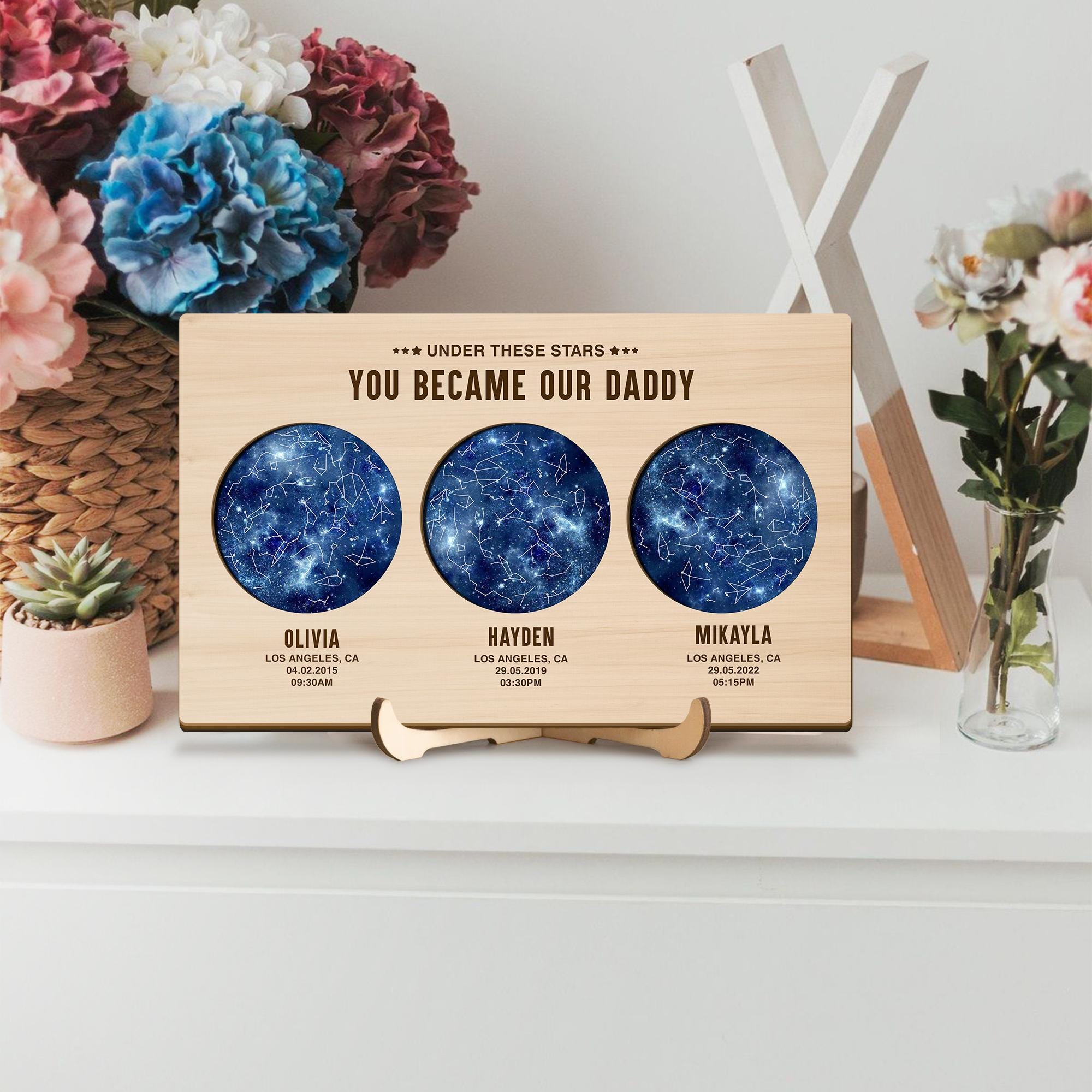 The Night You Became My Daddy Star Map Children Gift for Dad Fathers ...