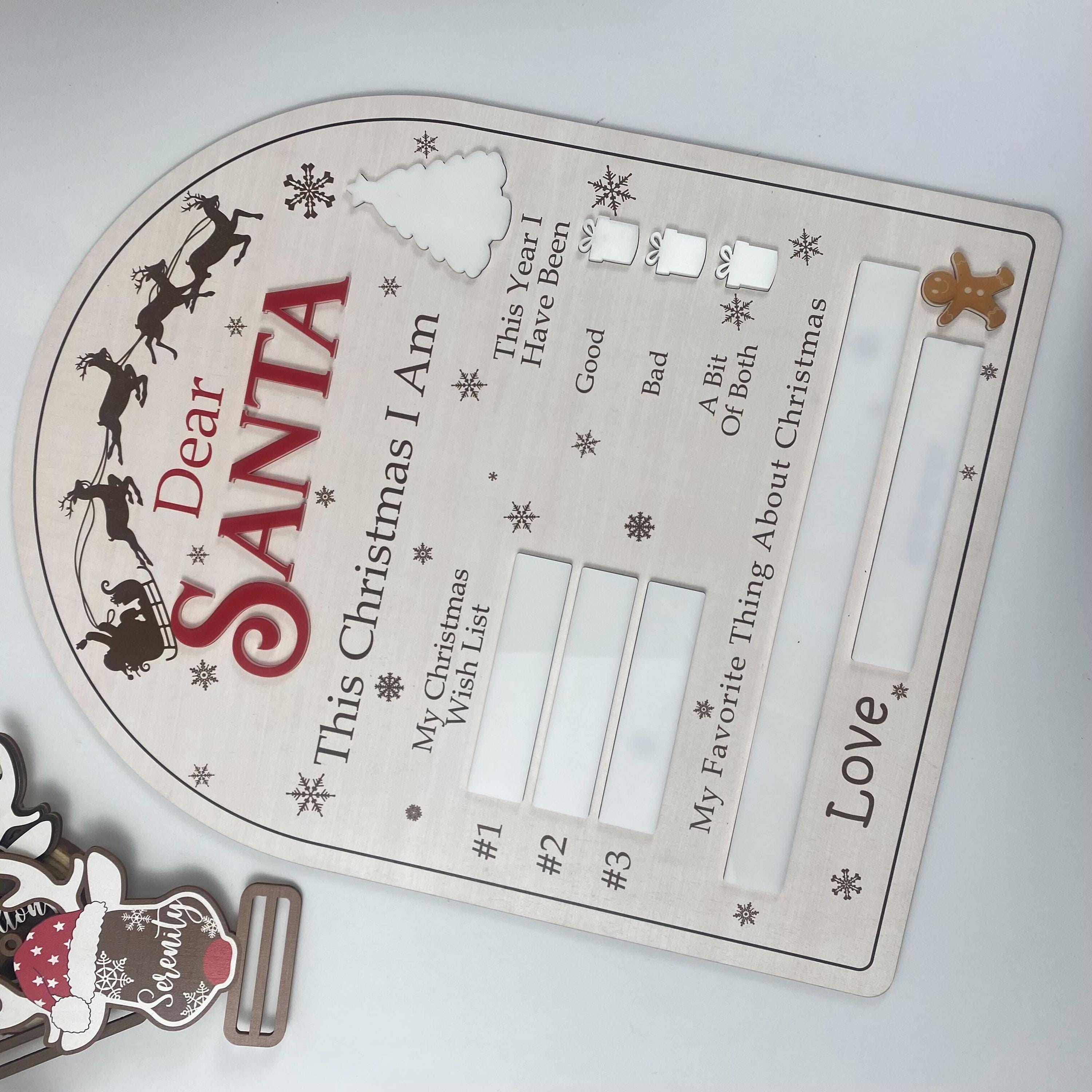 Dear Santa Board, Letter to Santa Board, Kids Christmas List Sign, Kids ...
