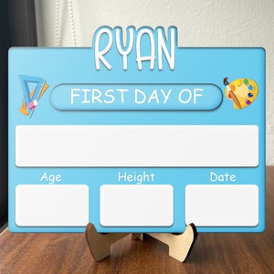 Acrylic First Day of School Sign, Personalized School Sign, Back to ...