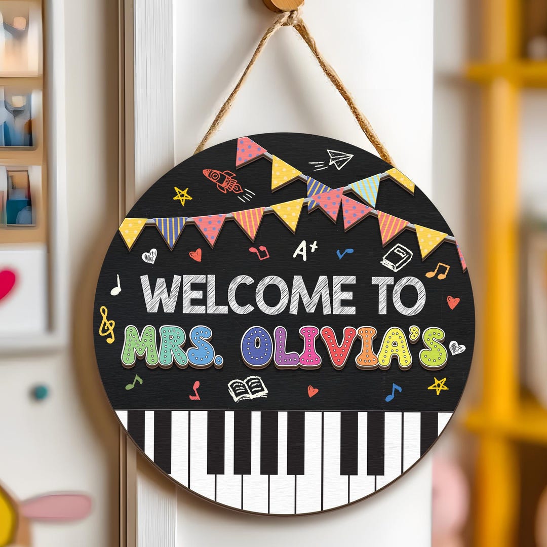 Personalized Teacher 3D Door Sign, Welcome Music Class Sign, Welcome ...