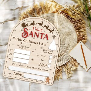 Dear Santa Board, Letter to Santa Board, Kids Christmas List Sign, Kids ...