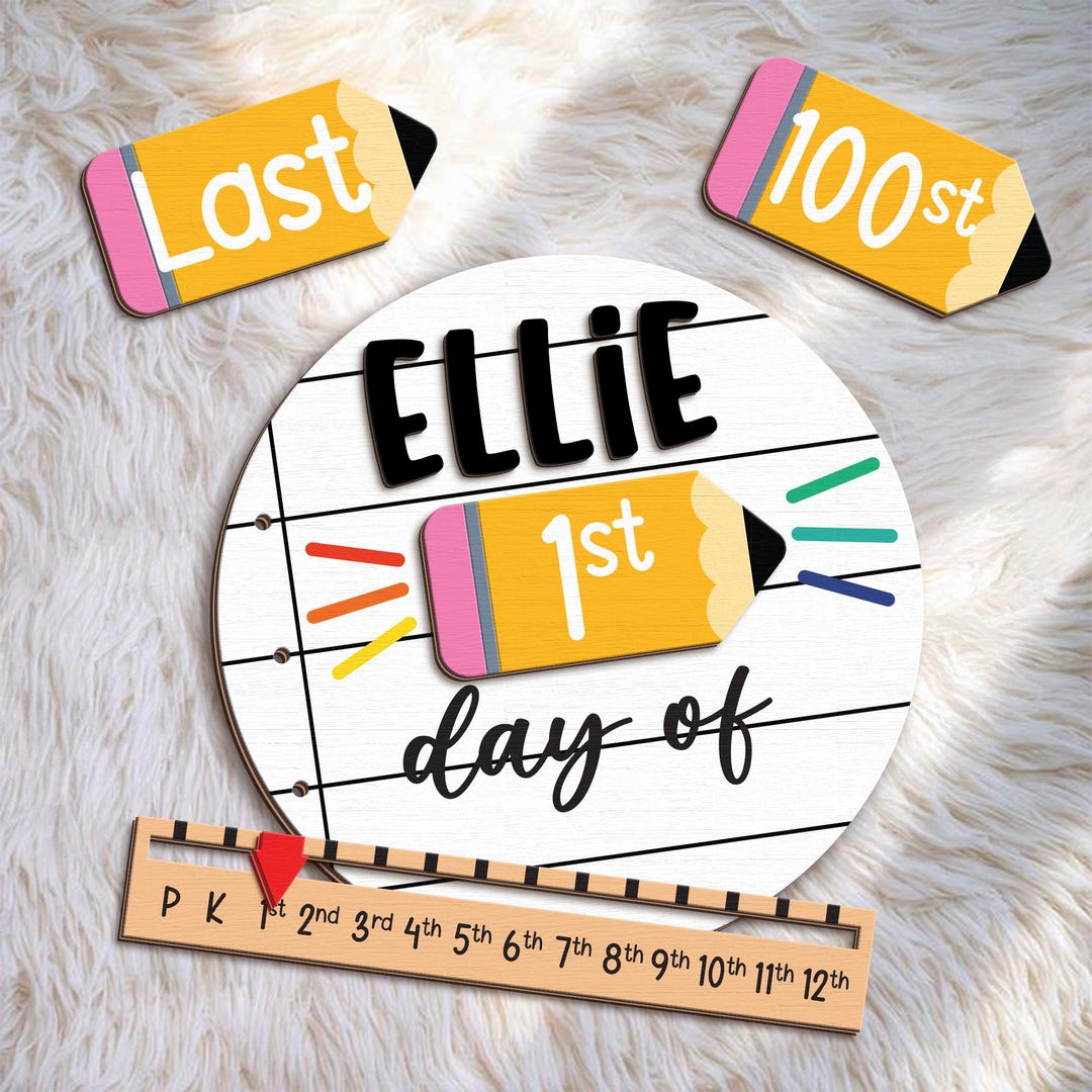 Personalized First Day of School Sign for Kids, Back to School Name ...