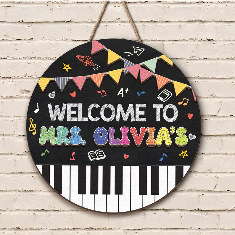 Personalized Teacher 3D Door Sign, Welcome Music Class Sign, Welcome ...