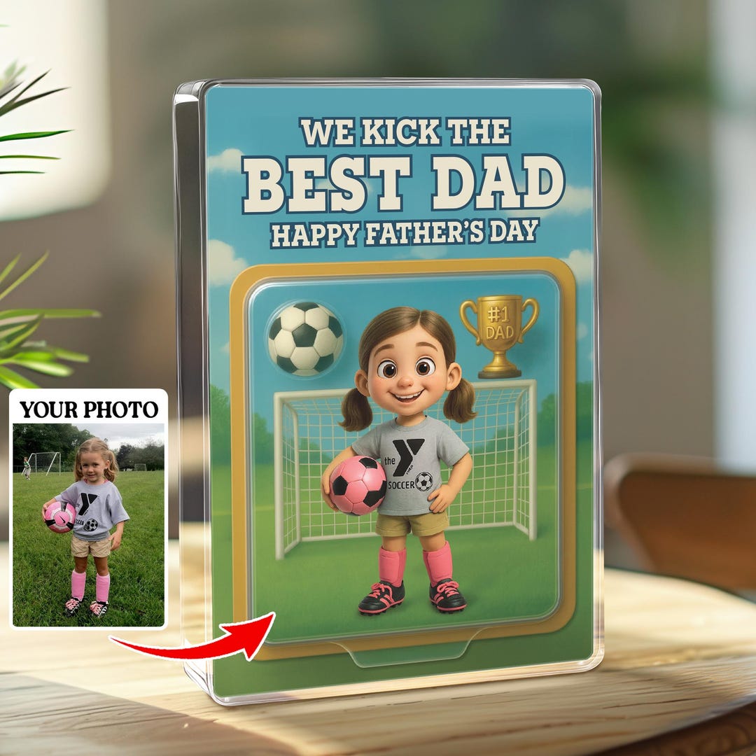 Personalized Photo Dad and Kids Action Figure Acrylic Block, Best Dad ...