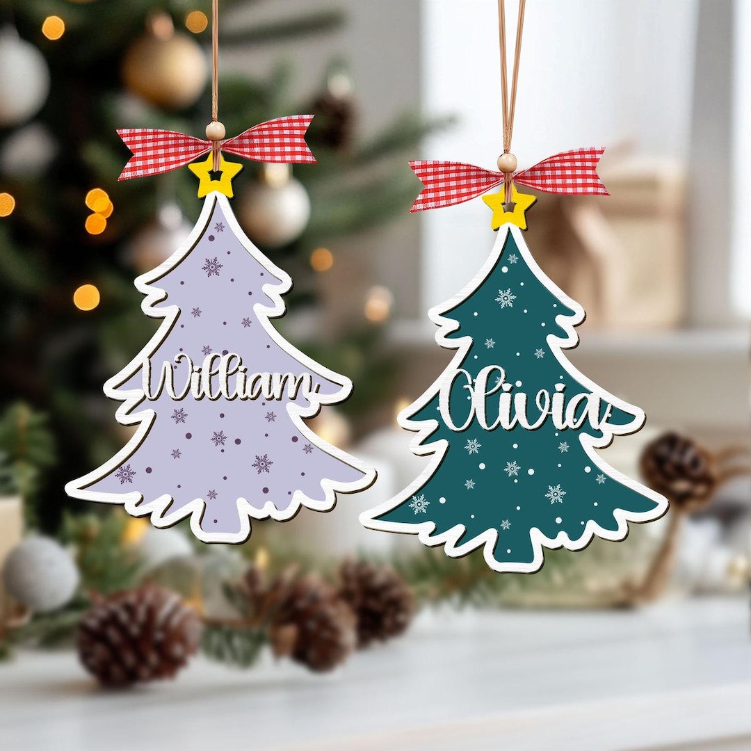 Personalized 3D Christmas Tree Stocking Tags, Custom Gift Tags Ornament ...