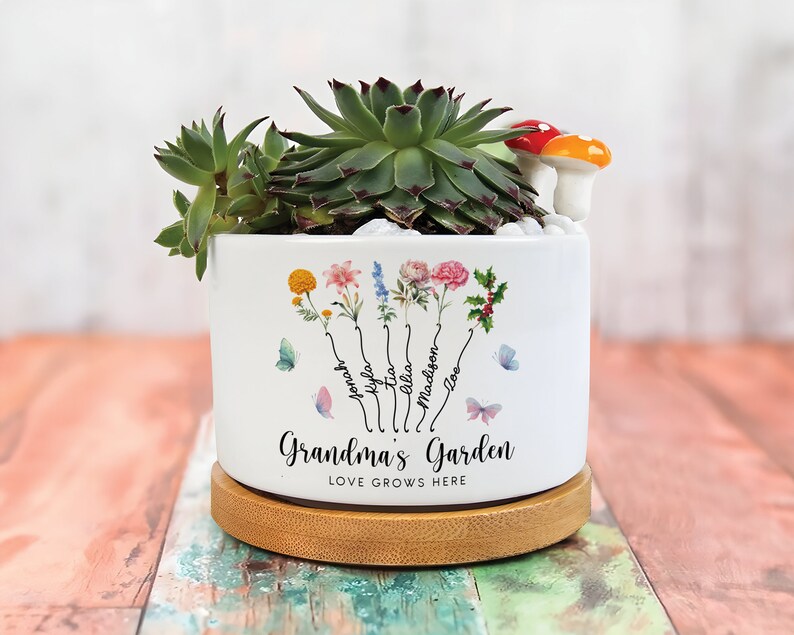 Custom Grandma's Garden Plant Pot, Custom Grandmas Garden Flower Vase ...