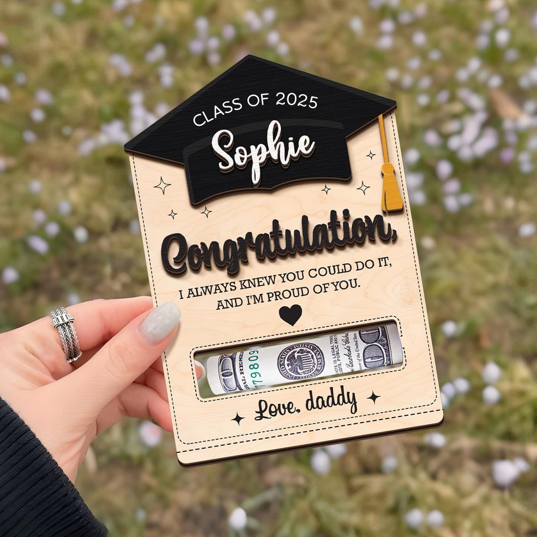 Personalized Grad Money Holder, Class of 2025 Gift, Graduation Money ...