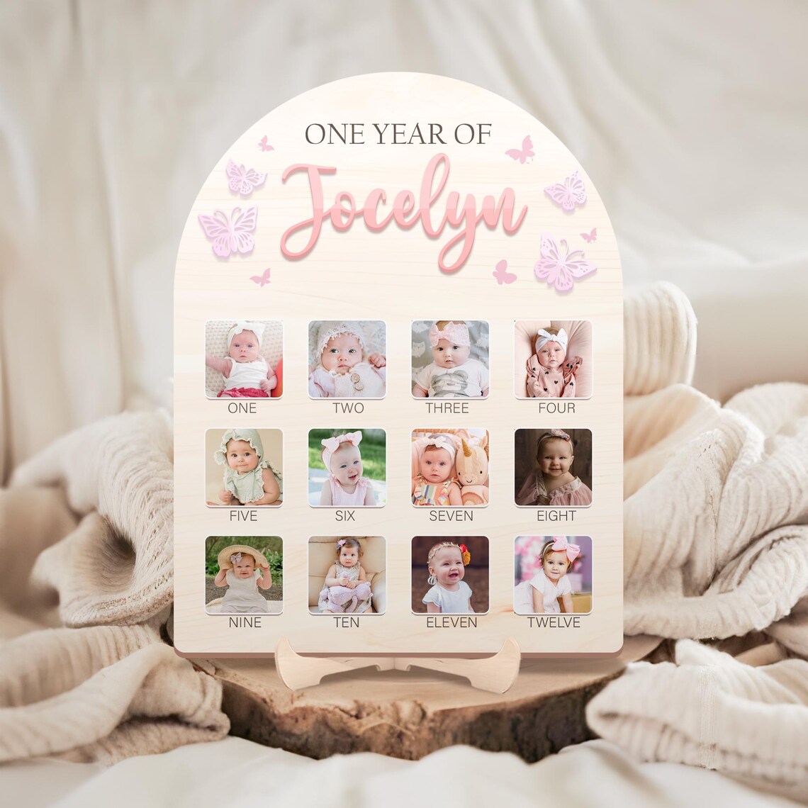 My First Year One Year of Photo Board Wooden Milestone Board 1st ...
