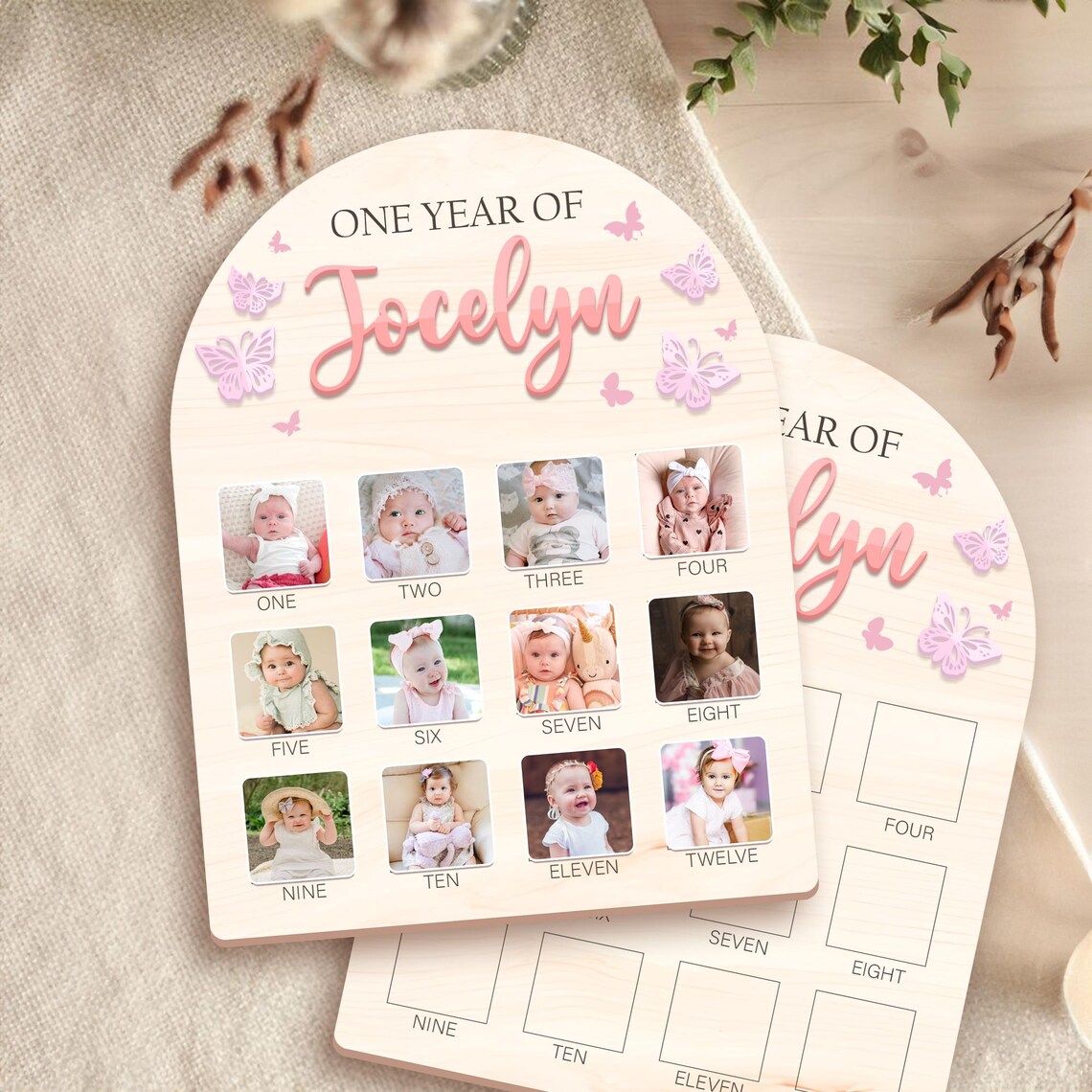 My First Year One Year of Photo Board Wooden Milestone Board 1st ...