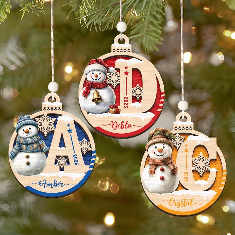 Snowman With Name Tag - Etsy