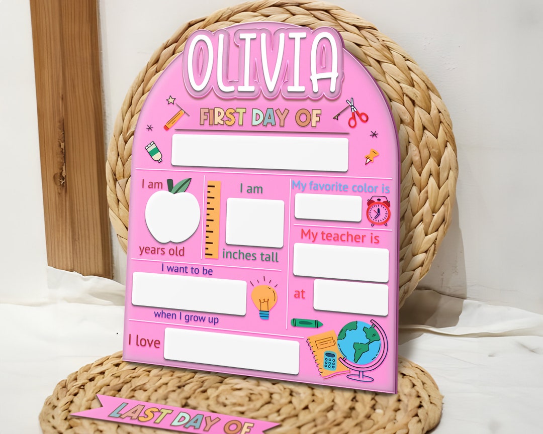 First & Last Day of School Interchangeable Sign, Custom First Day at ...