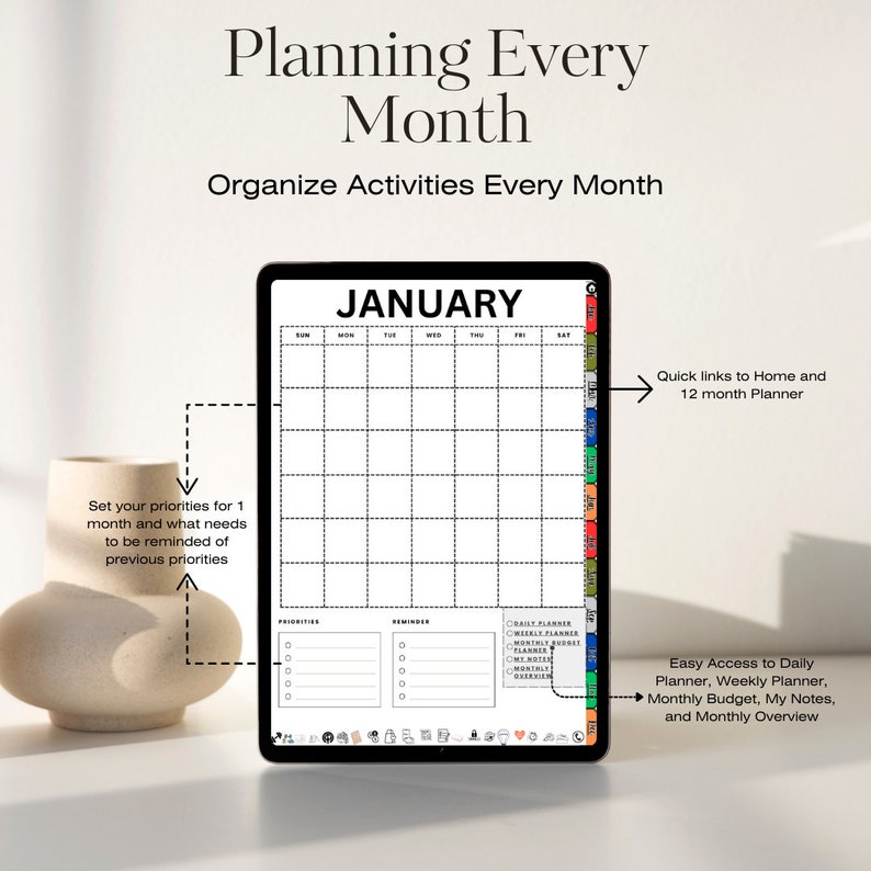 Simple Design All in One Digital Planner 2024 2025 PORTRAIT, iPad ...