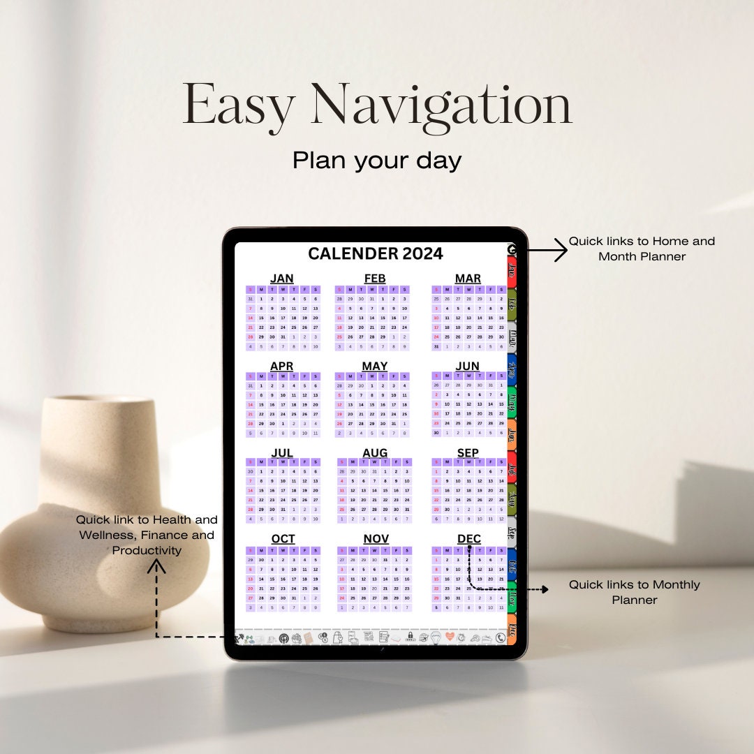Simple Design All in One Digital Planner 2024 2025 PORTRAIT, iPad ...
