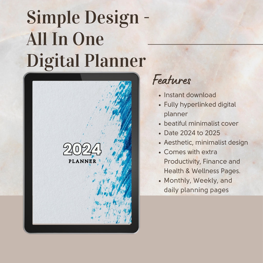 Simple Design All in One Digital Planner 2024 2025 PORTRAIT, iPad ...