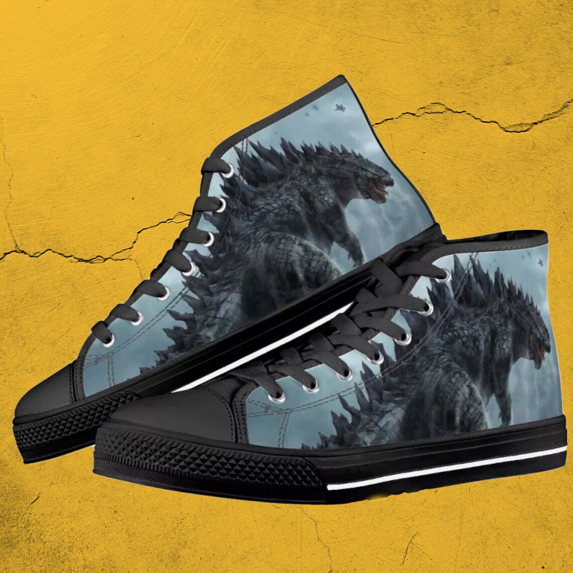 Godzilla Movie Hightop Hollywood Ver 08 Canvas Shoes Birthday | Etsy