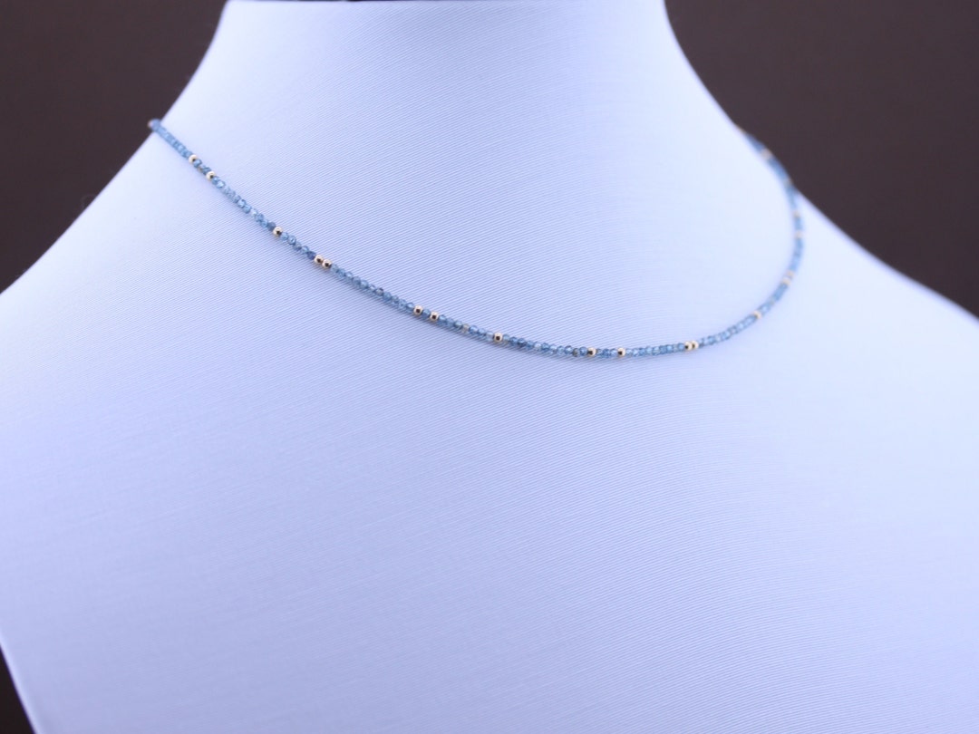 Collier de pierres précieuses minuscules-Choker mince-Petit collier de ...