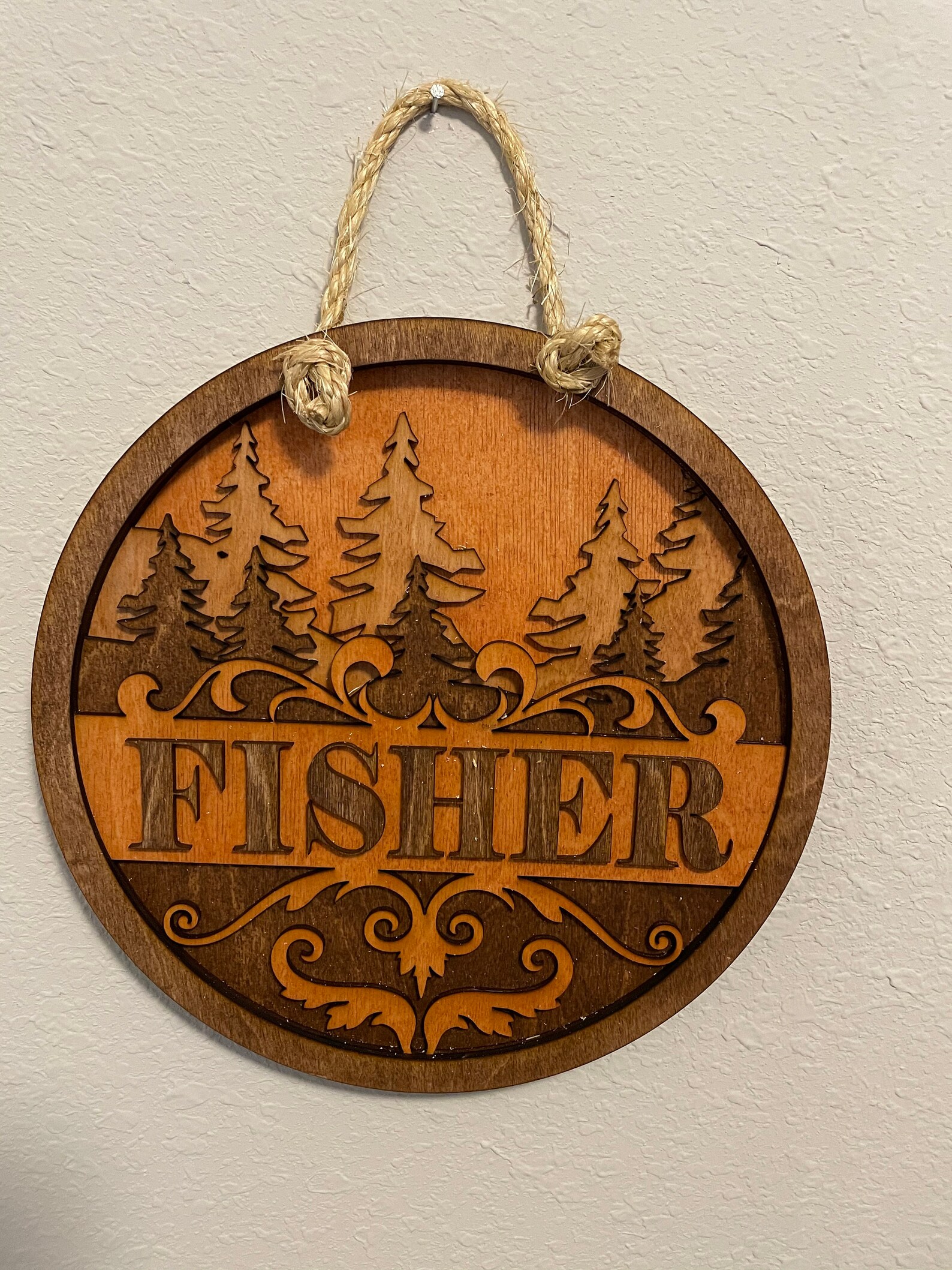 Family Name Personalized Door Sign / Multiple Layer / Wood | Etsy