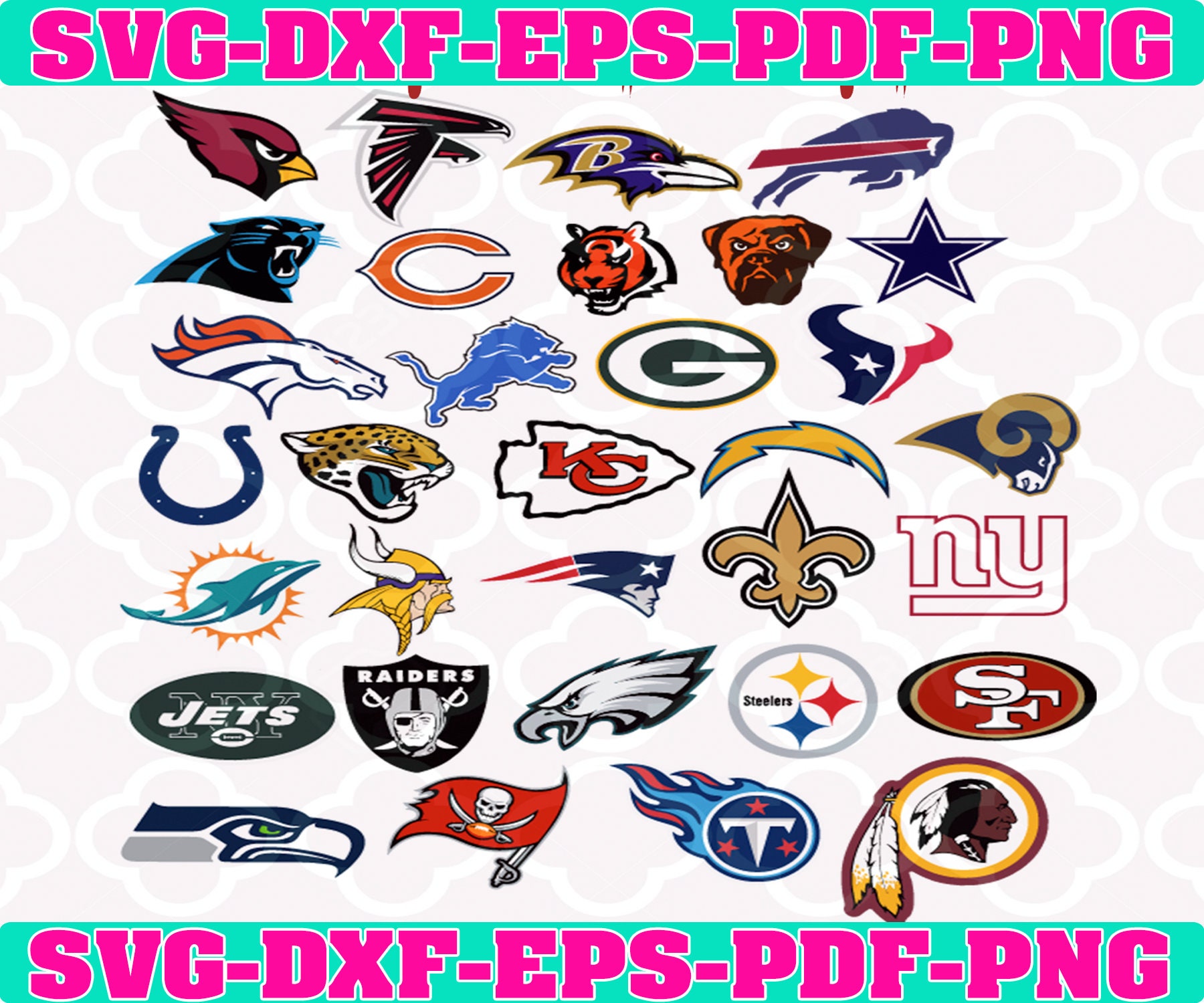 NFL Logo Vector Bundle svg National Football League svgpngeps | Etsy