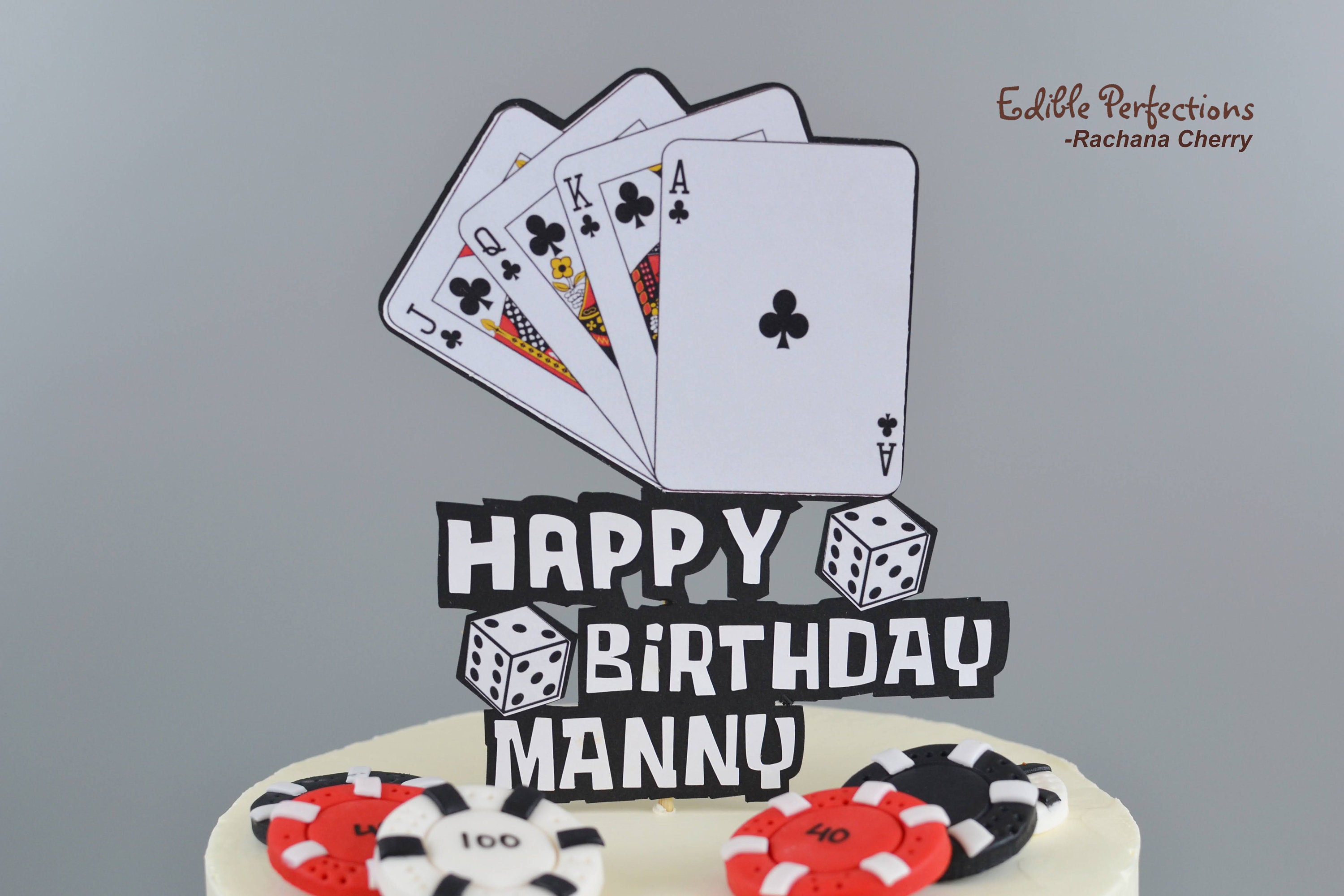 Casino theme Custom Cake Topper Custom Cake topper Poker | Etsy