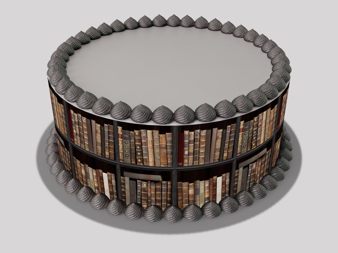 Library Books Edible Cake Wrap: Printed Icing Strips - Etsy